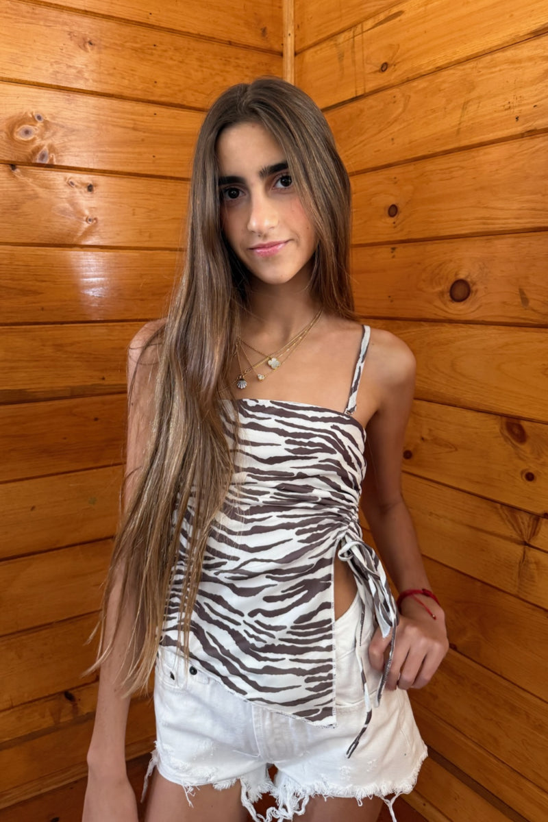 TWEEN DARIAN WRAP LOOK TUBE TOP - PRINT – KatieJNYC