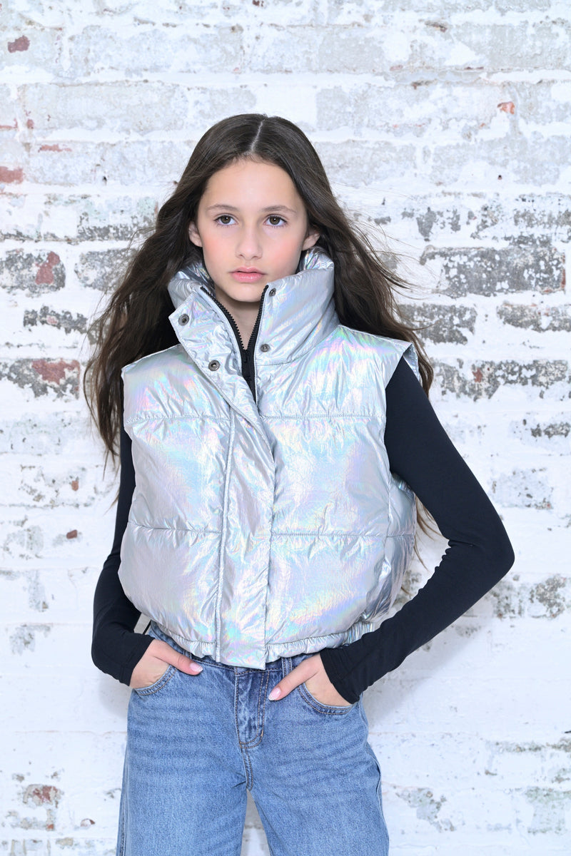 TWEEN JENNY FAUX LEATHER PUFFER VEST – KatieJNYC