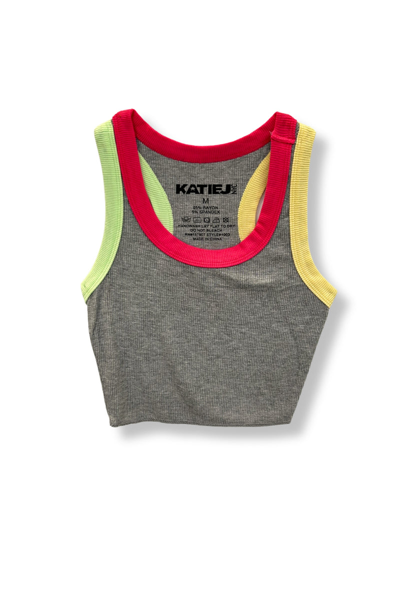 JUNIOR LIVI RIBBED TANK - MULTI TRIM – KatieJNYC