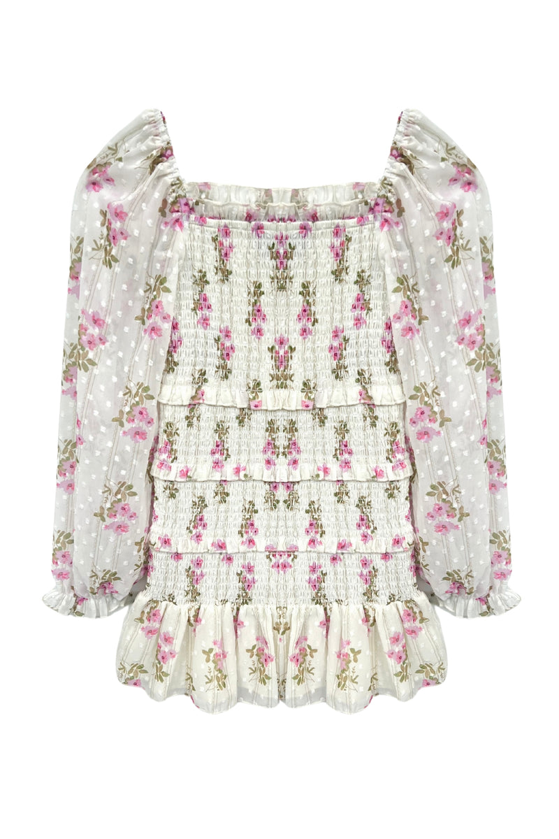 TWEEN LAILA DRESS WITH SHEER SLEEVES - PRINT – KatieJNYC