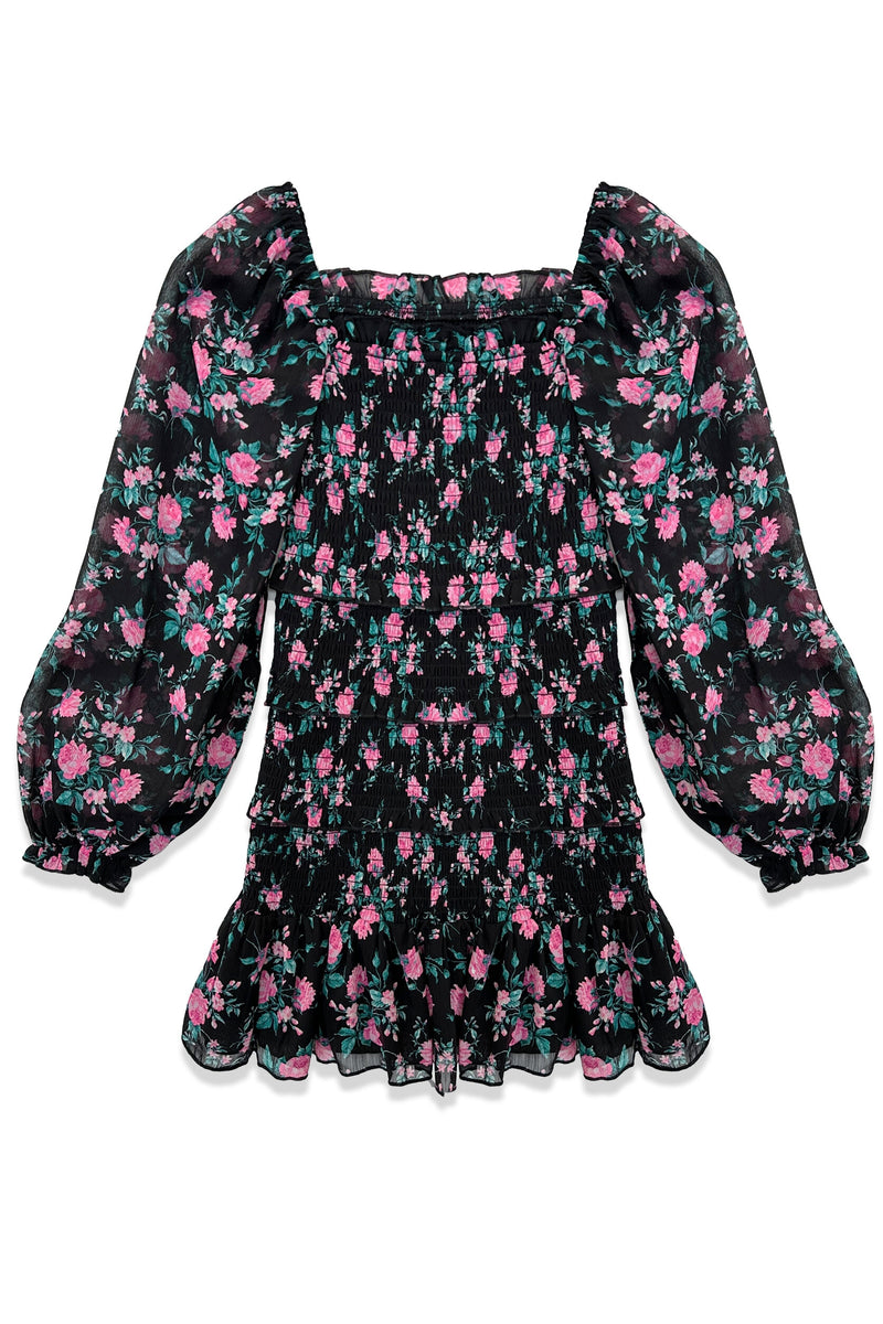 TWEEN LAILA DRESS WITH SHEER SLEEVES - PRINT – KatieJNYC